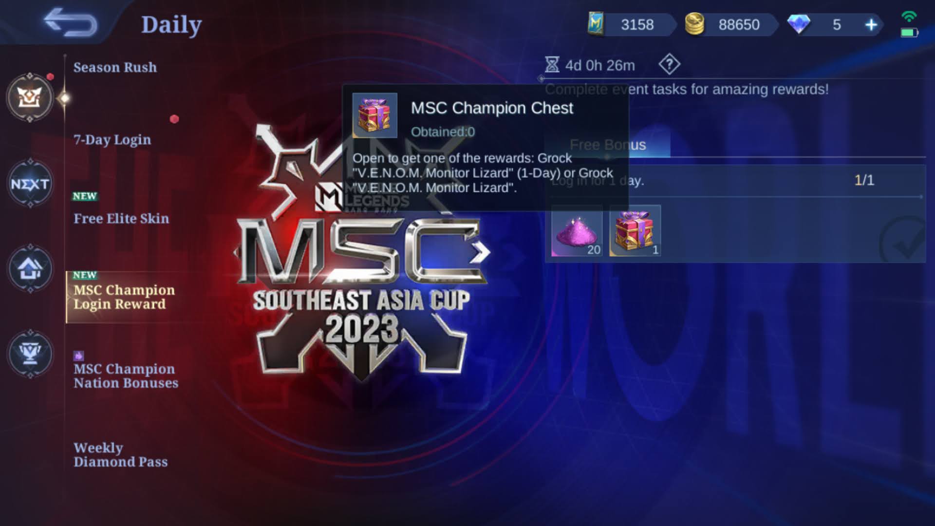 Klaim Hadiah Juara MSC Mobile Legends (ML), Dapat Skin Epic! – Esportsku