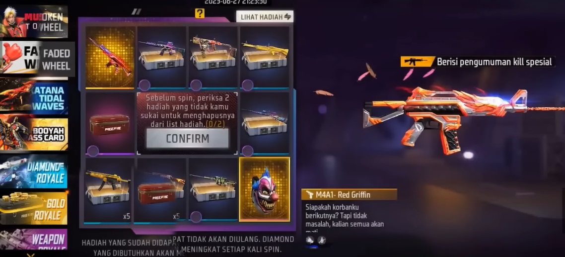 Event Skin M4A1 Red Griffin Free Fire (FF), Spin Hadiahnya! – Esportsku