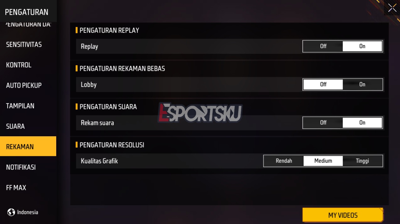 Setting Rekaman Free Fire (FF), Mudah! – Esportsku