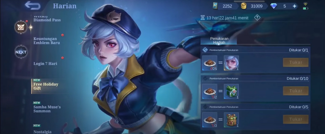 Event Free Holiday Gift Mobile Legends (ML), Dapat Skin Gratis? – Esportsku