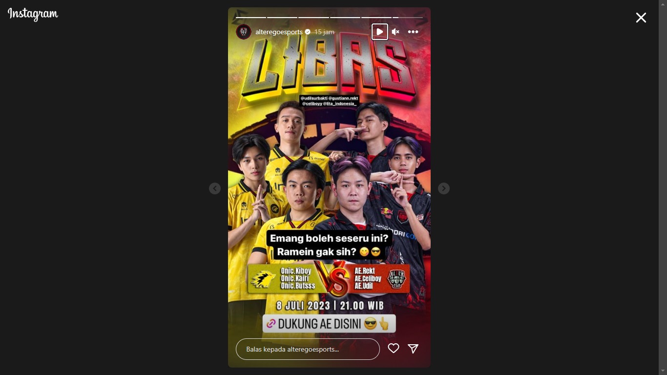 Rekt Tantang Kiboy Duel Tim AE vs Onic Mobile Legends – Esportsku