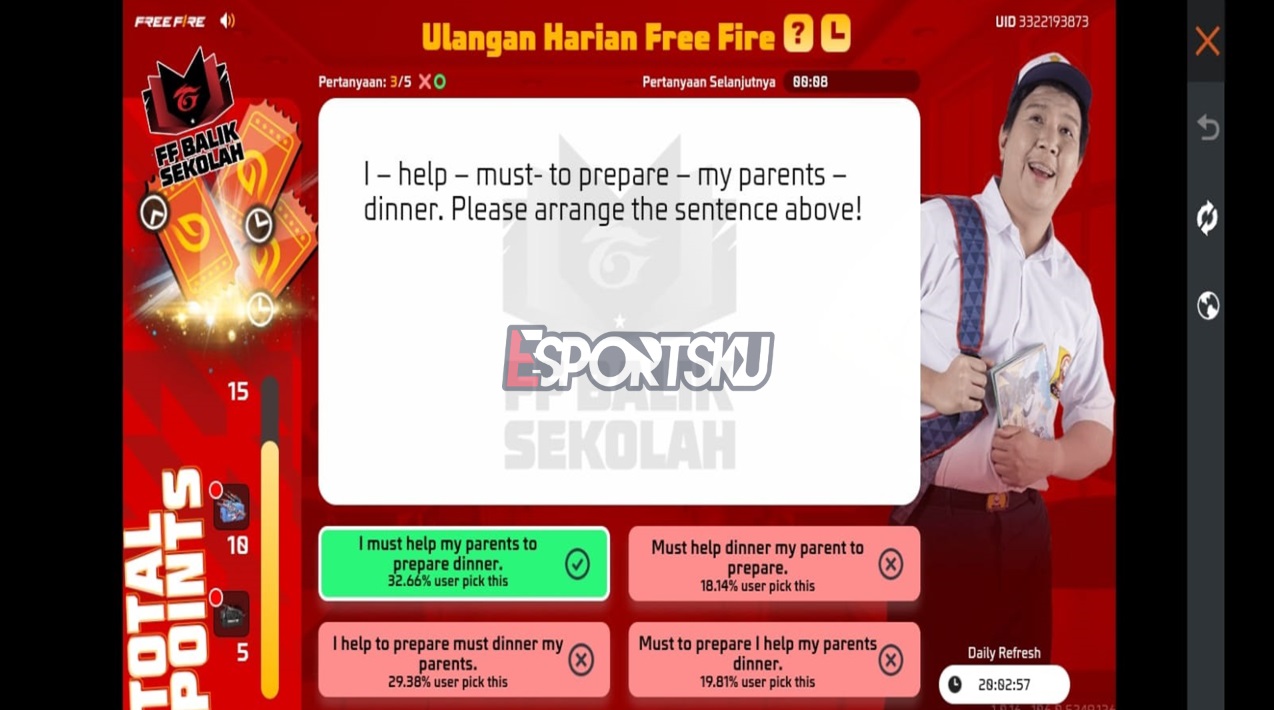Please Arrange The Sentence Above Dengan Benar Free Fire (FF) – Esportsku