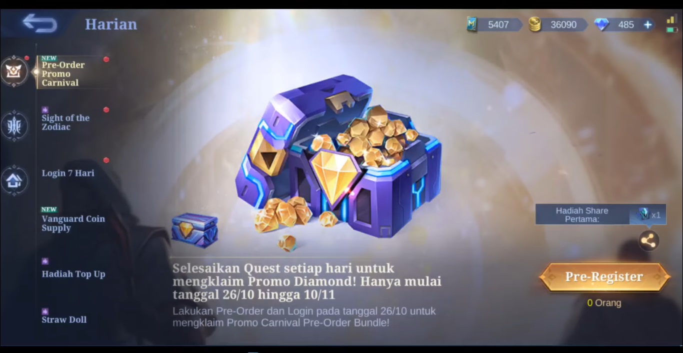 Resale Again, Note the 2023 Carnival Promo Event Mobile Legends (ML ...