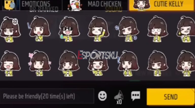 Stiker Kelly Lucu di OB41 Free Fire (FF), Chat Makin Seru! – Esportsku