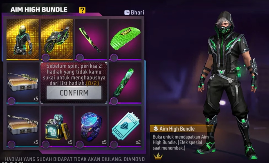 Harga Bundle Aim High Mythic Free Fire (FF) – Esportsku