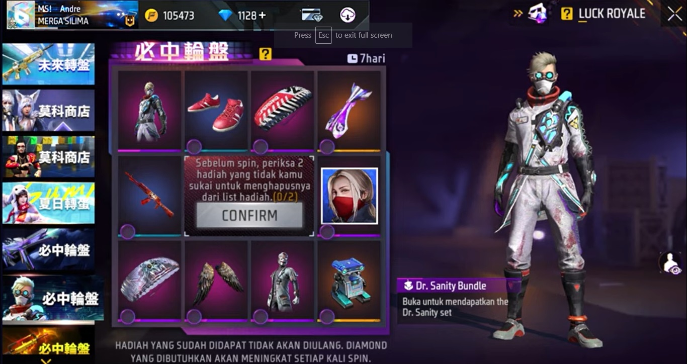 Kapan Rilis Bundle Dr.Sanity Free Fire (FF)? – Esportsku