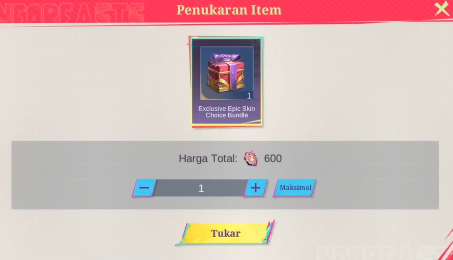 Box Skin Epic Event Neobeast Mobile Legends (ML) - Esports