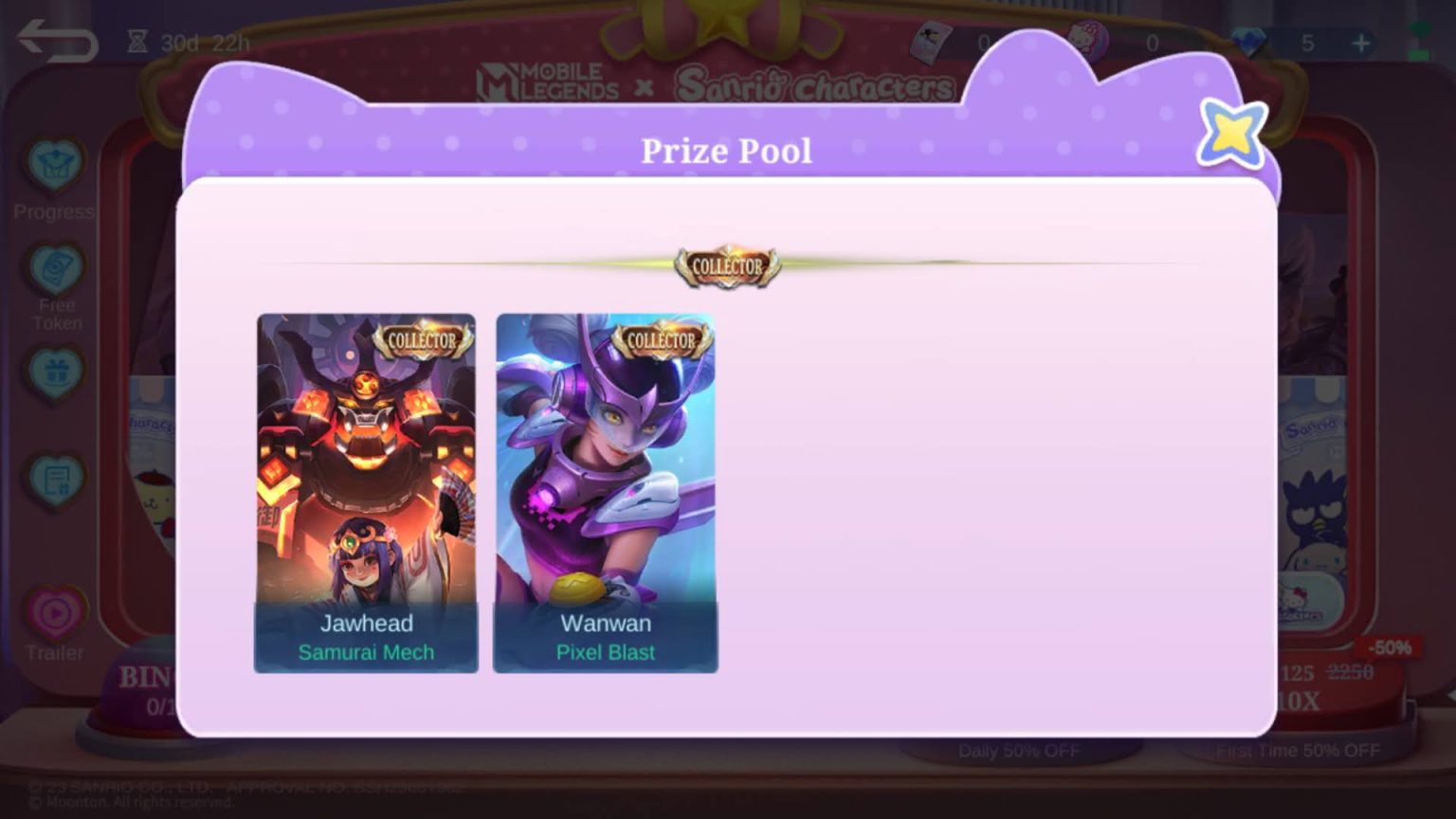 Prize Pool Sanrio Character 2023 Mobile Legends (ML), Ada Skin ...