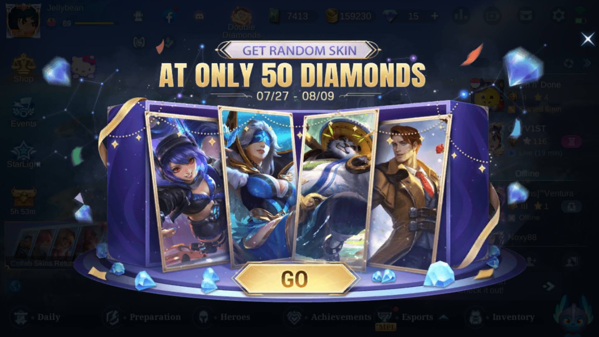 Bundle Skin Random 50 Diamond Mobile Legends (ML), Catat Tanggalnya ...