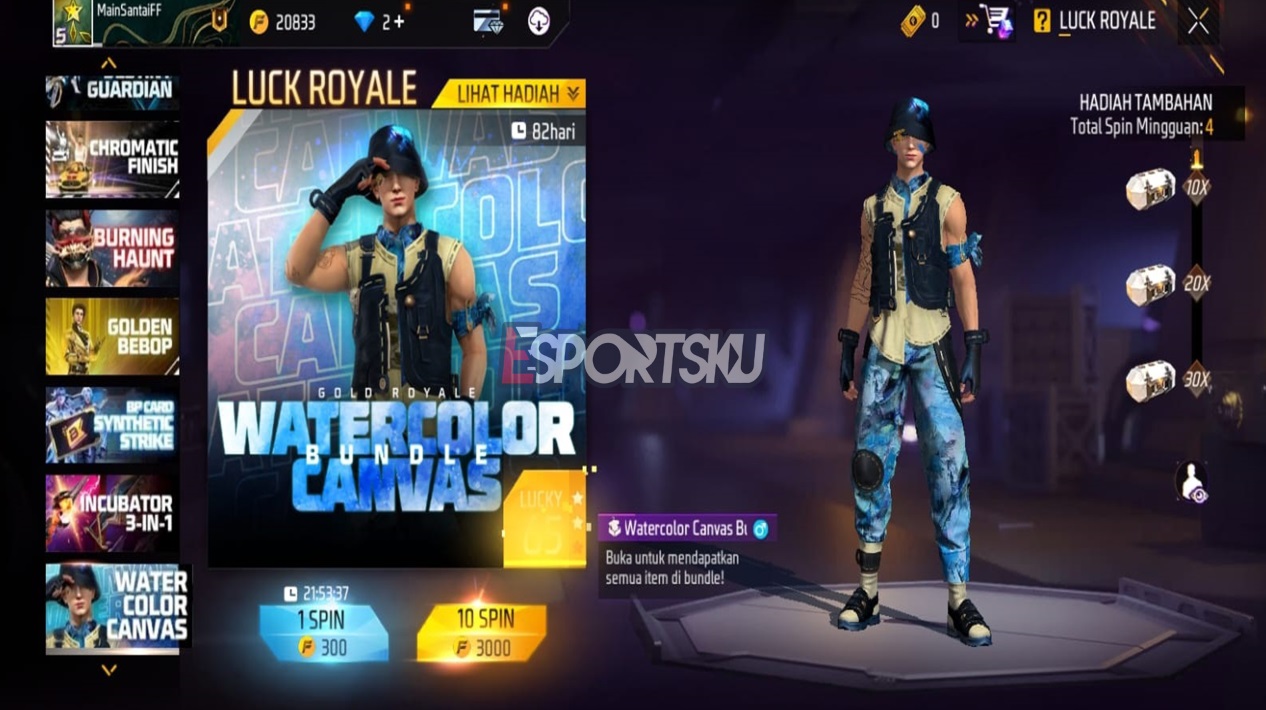Harga Bundle Watercolor Canvas Epic Free Fire (FF) – Esportsku