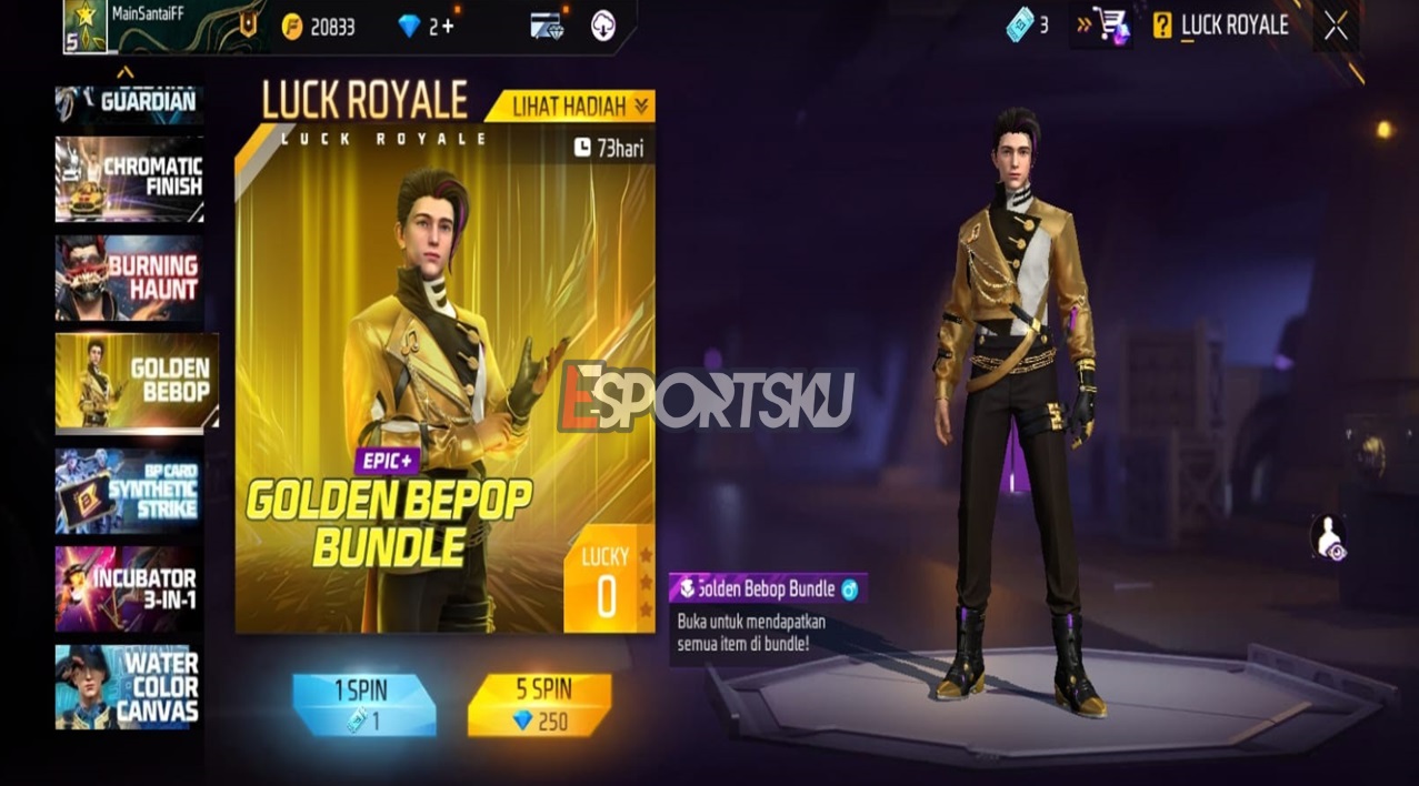 Price Bundle Golden Bepop Epic Free Fire (FF) - Esports