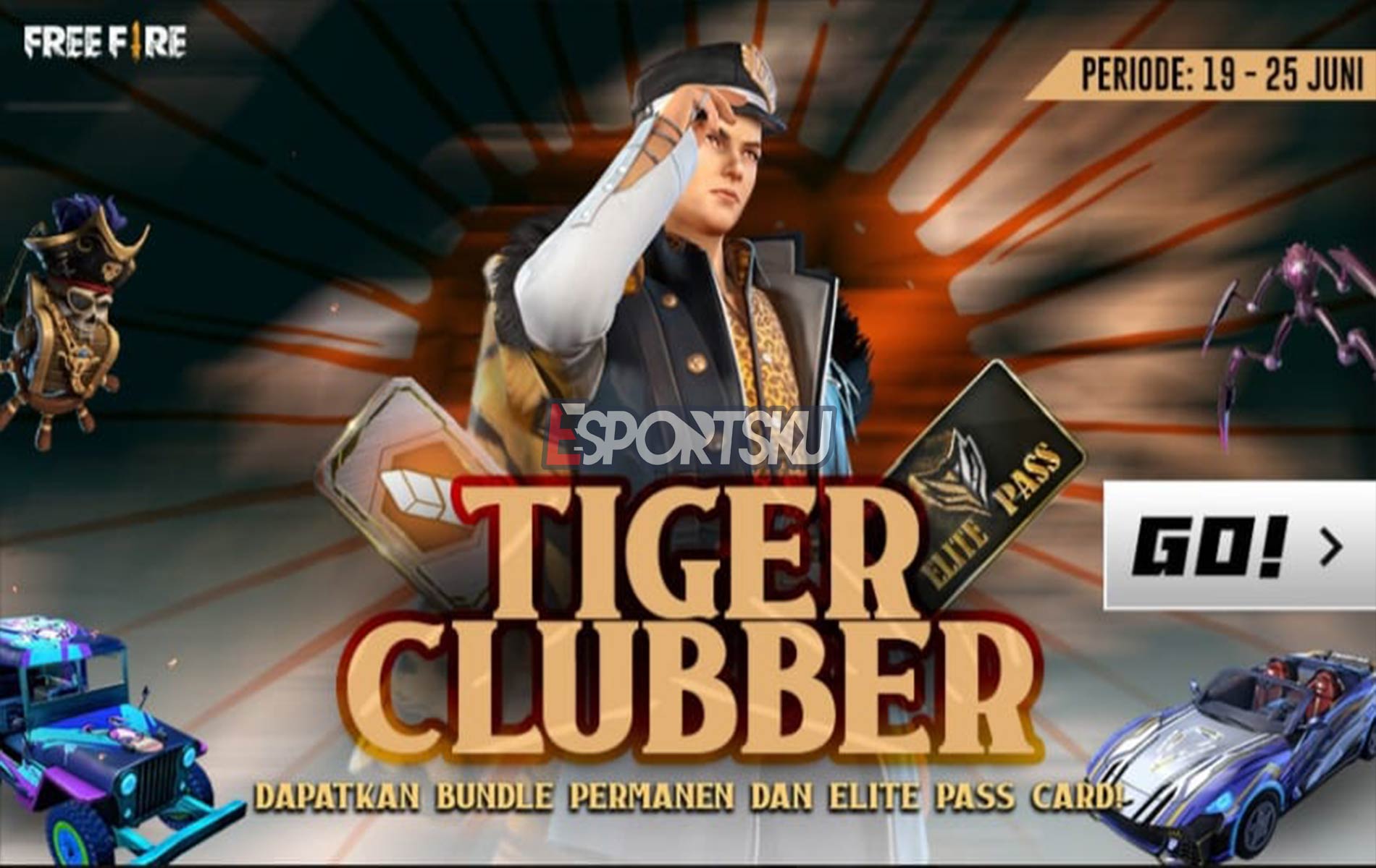 Harga Bundle Captain Tiger Epic Free Fire (FF) – Esportsku