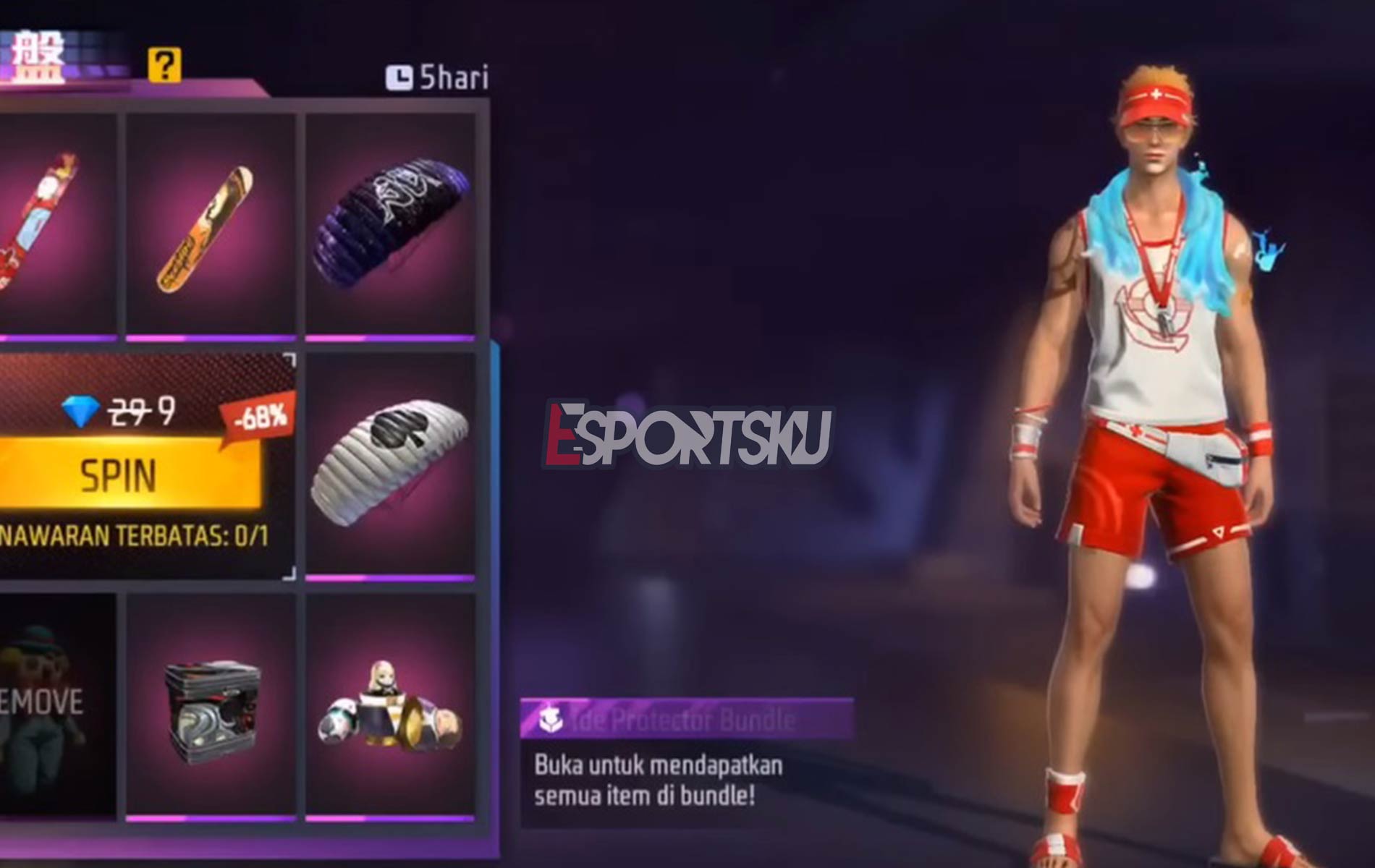 Harga Bundle Seaside Protector Epic Free Fire (FF) – Esportsku