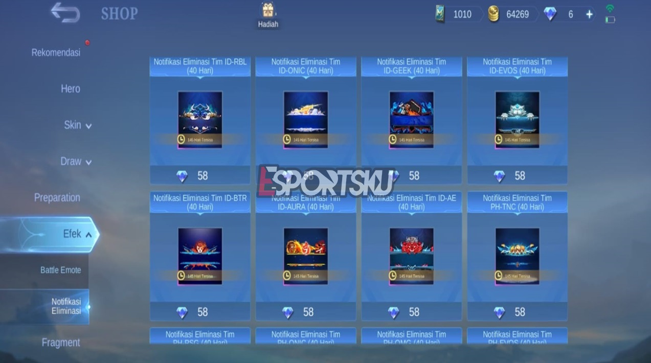 MPL Special Notification Prices Mobile Legends (ML) - Esports