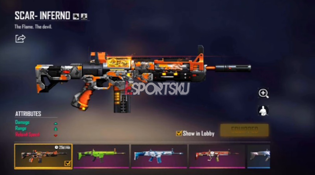 Harga Skin Scar Inferno Mythic Free Fire (FF) – Esportsku