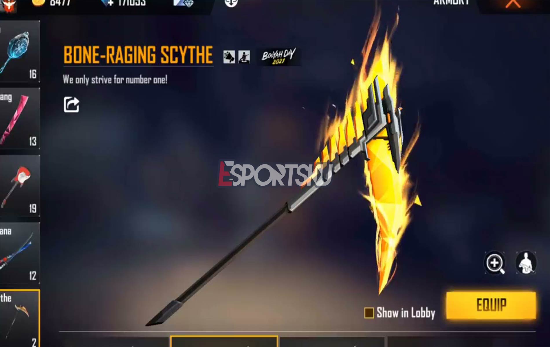 Harga Skin Scythe Bone Raging Mythic Free Fire (FF) – Esportsku