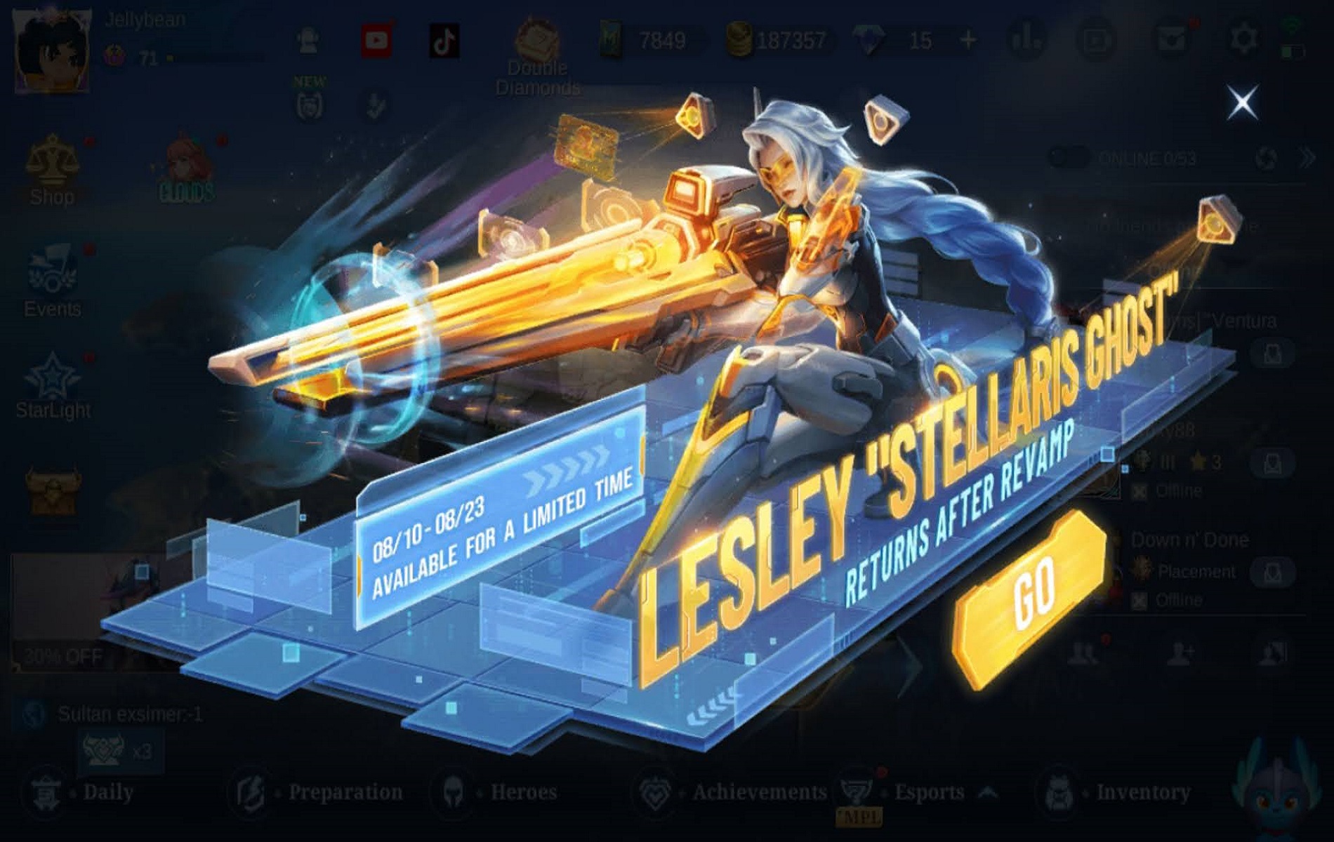 Drop Rate Revamp Skin Lesley Stellaris Ghost Lucky Box Mobile Legends ...