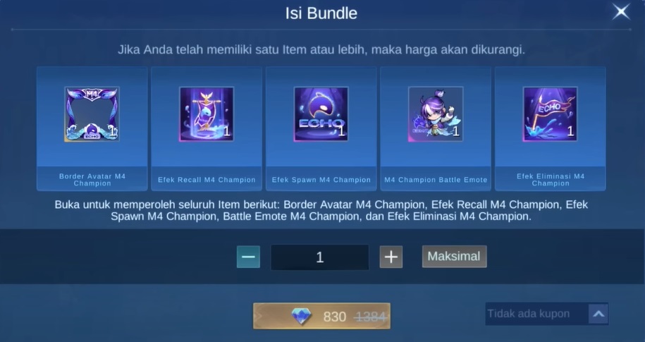 in the M4 Champion Bundle Mobile Legends (ML)? - Esports