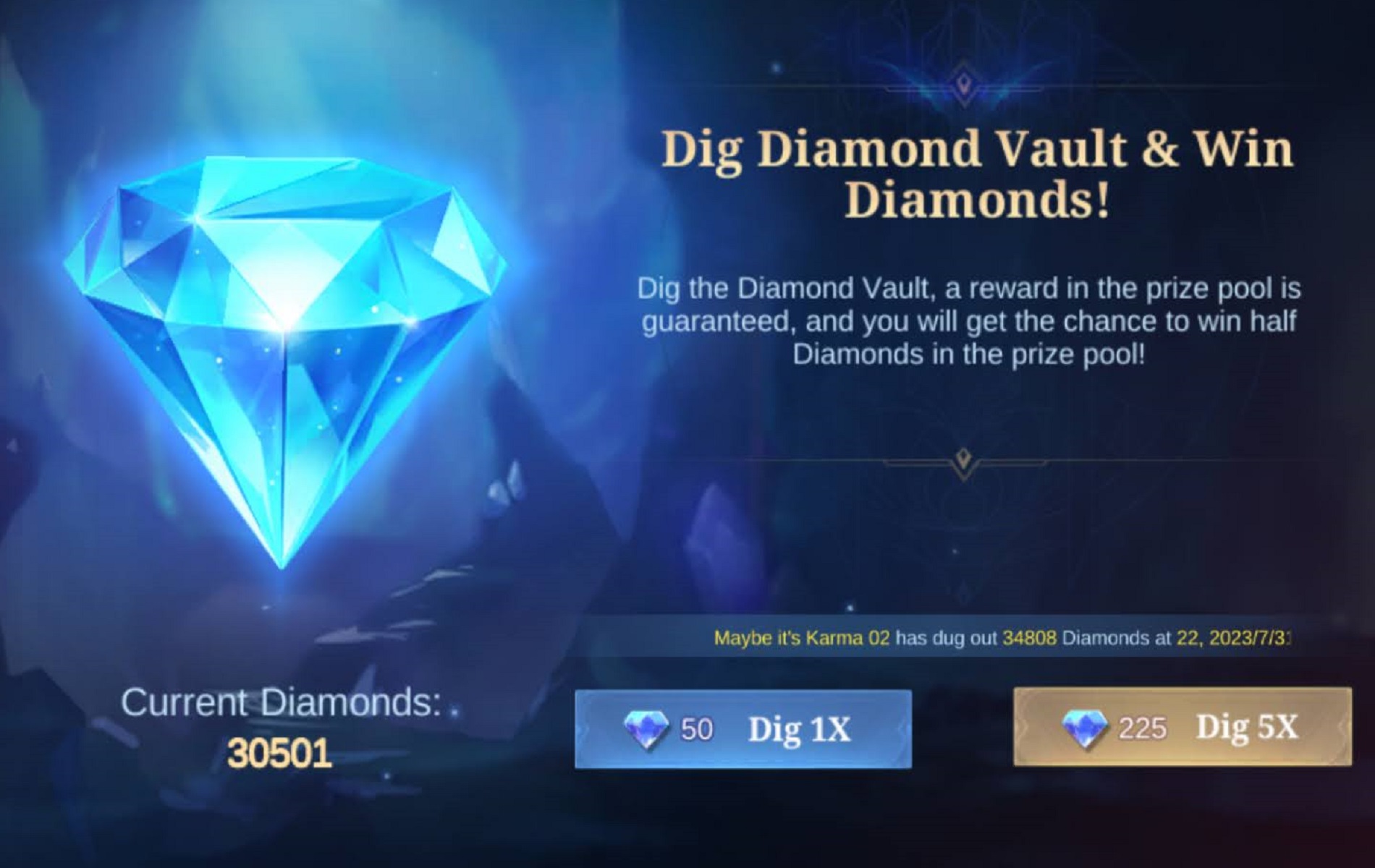 Drop Rate Dig Diamond Agustus 2023 Mobile Legends (ML) – Esportsku
