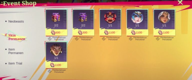 Skin Collector Event Shop Neobeast Mobile Legends (ML) – Esportsku