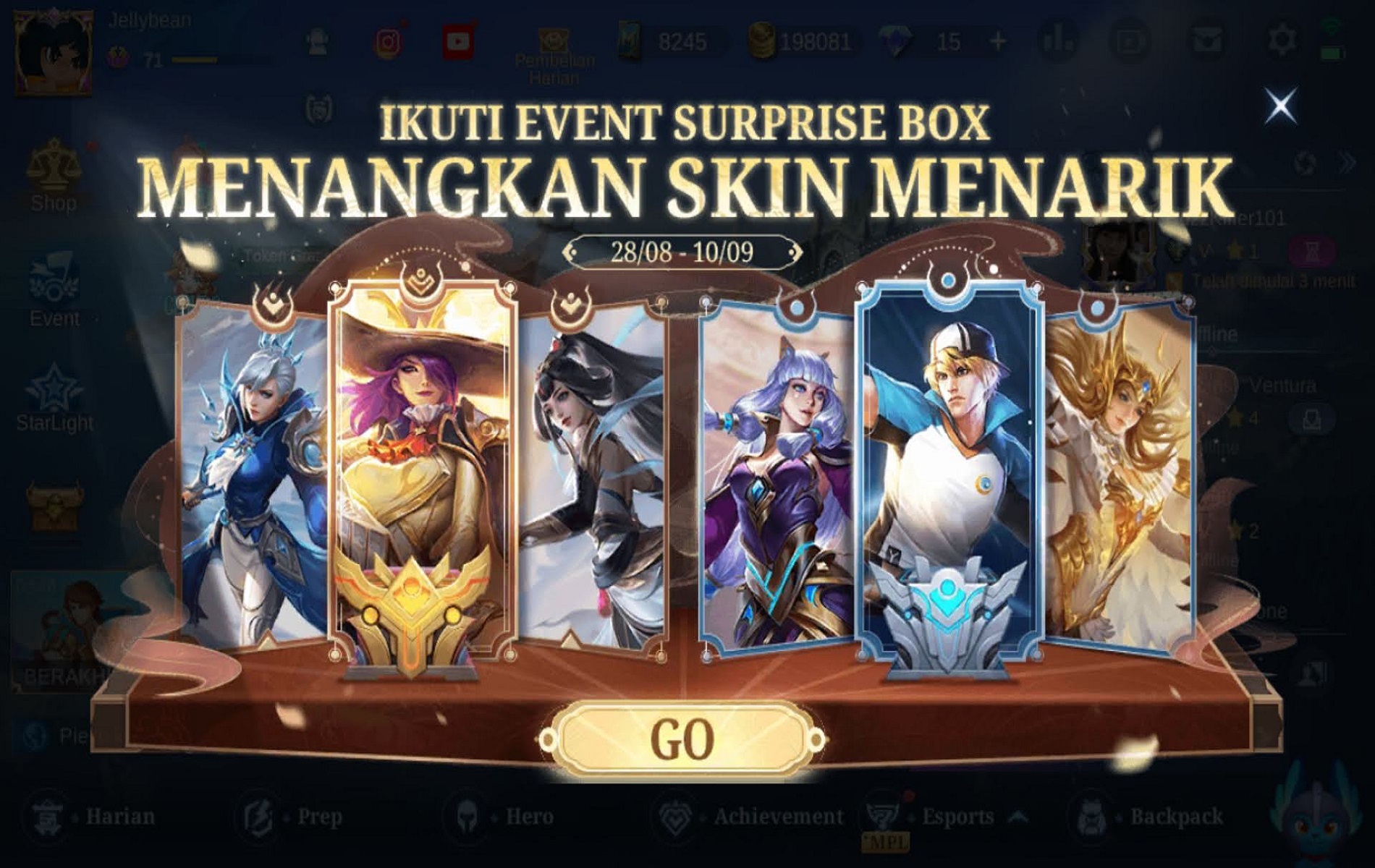 Misi Topup Suprise Box September 2023 Mobile Legends (ML), Jadi Berubah? – Esportsku