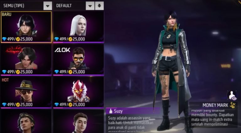 Harga Bundle Karakter Suzy Free Fire (FF) – Esportsku
