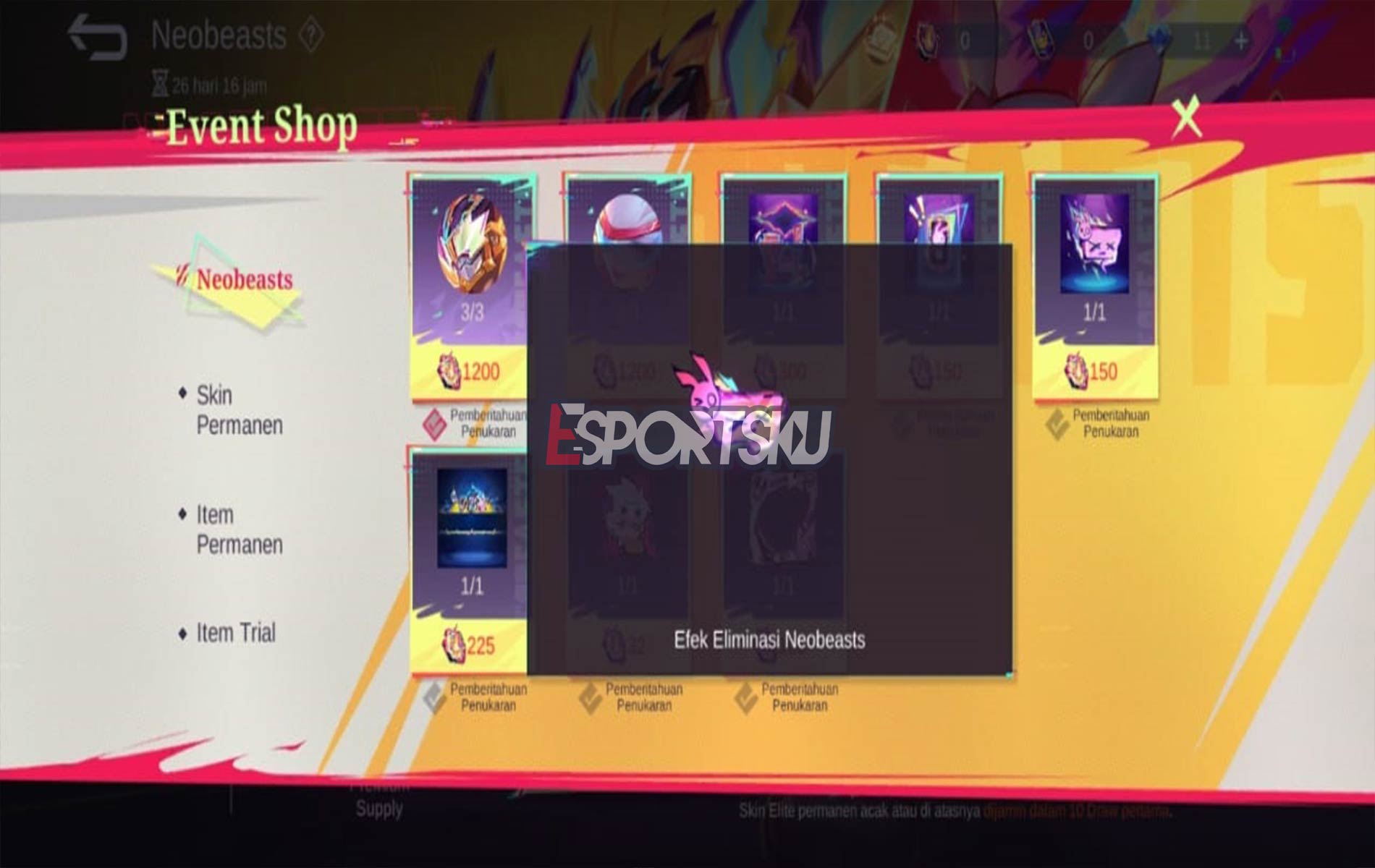 Cara Dapatkan Efek Eliminasi Neobeasts Mobile Legends (ML) – Esportsku