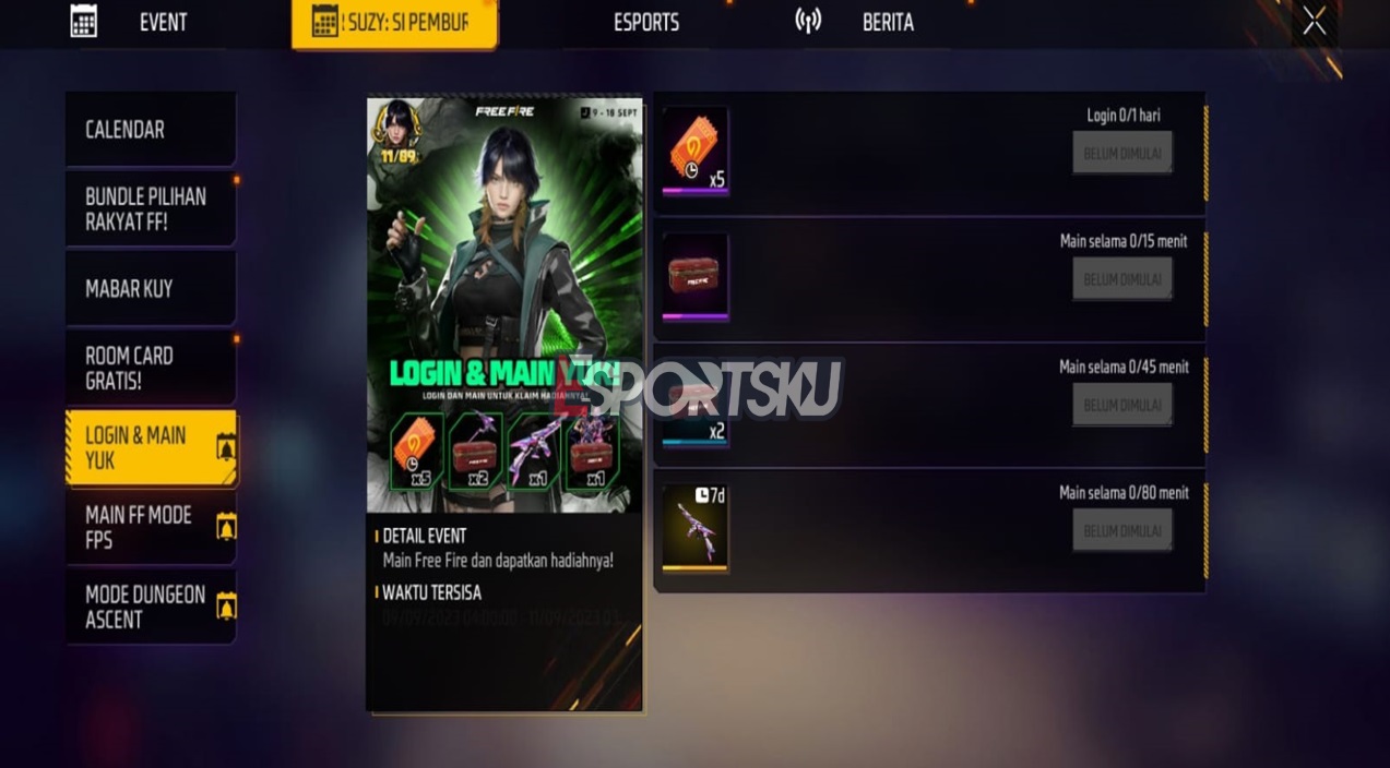 Event Karakter Suzy FF Bagikan Skin Thompson Thrash Metallic, Buruan ...