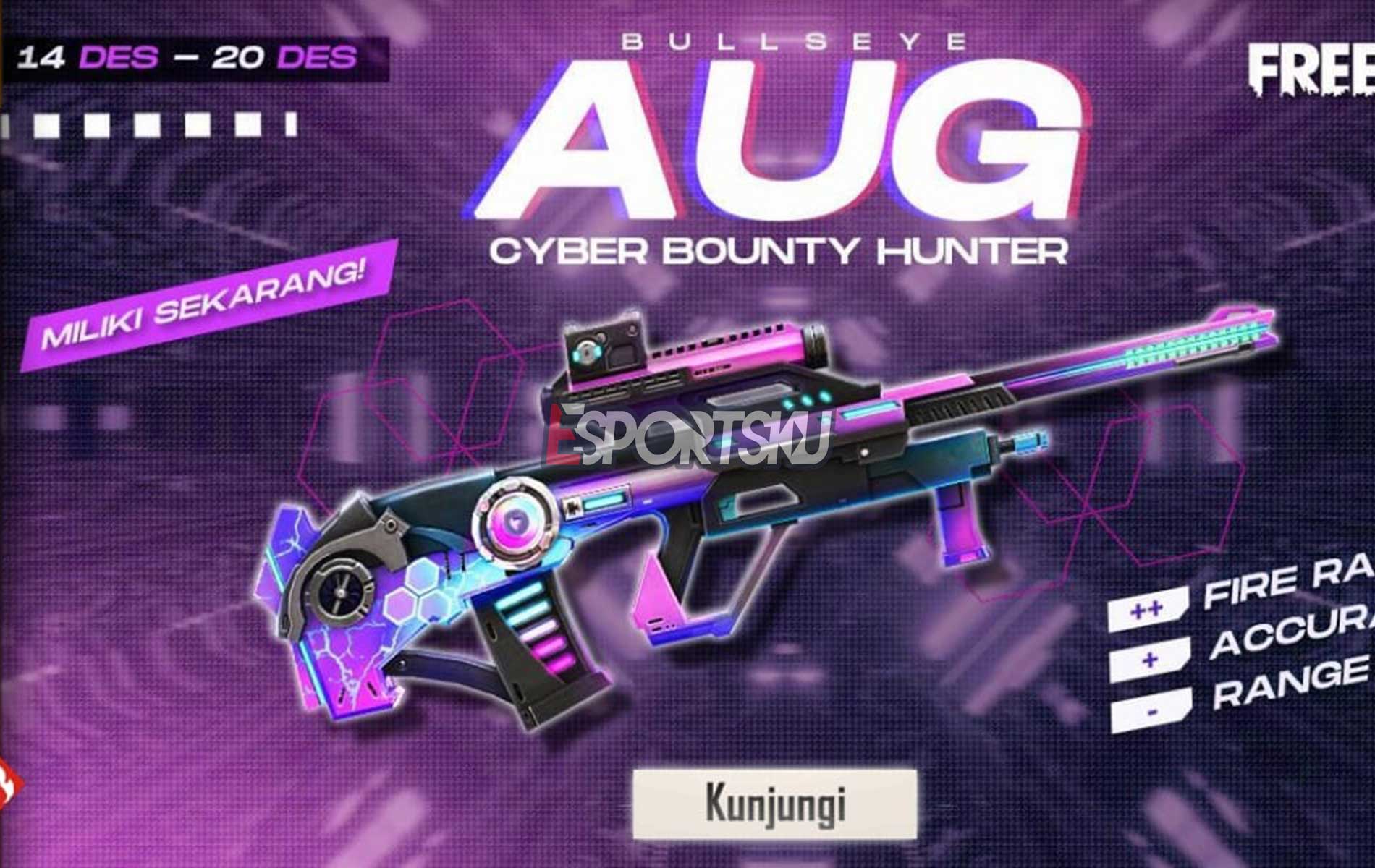 Harga Skin Aug Cyber Bounty Epic Free Fire (FF) – Esportsku
