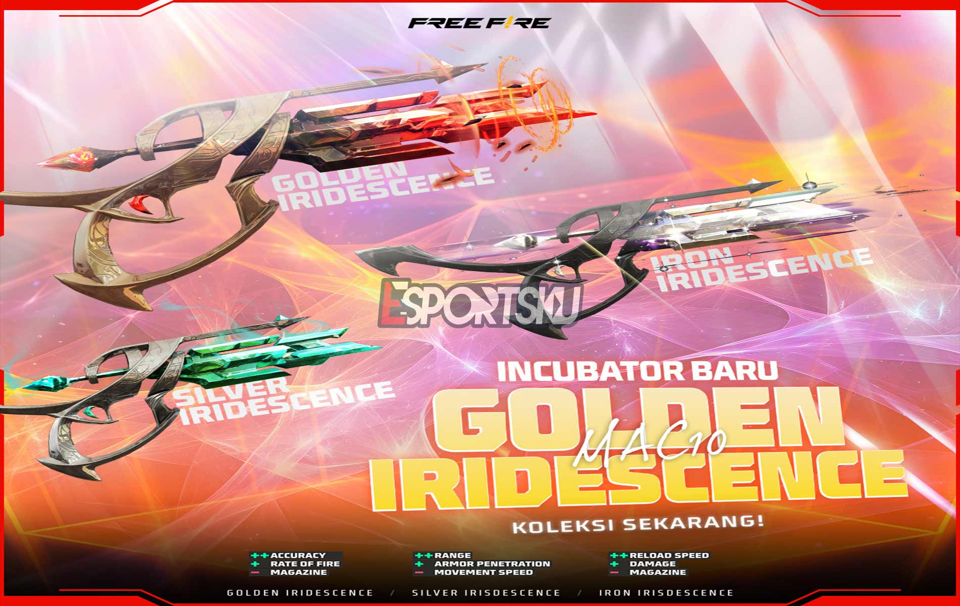 Harga Skin Mac10 Iridescence Radiance Mythic Free Fire (FF) – Esportsku