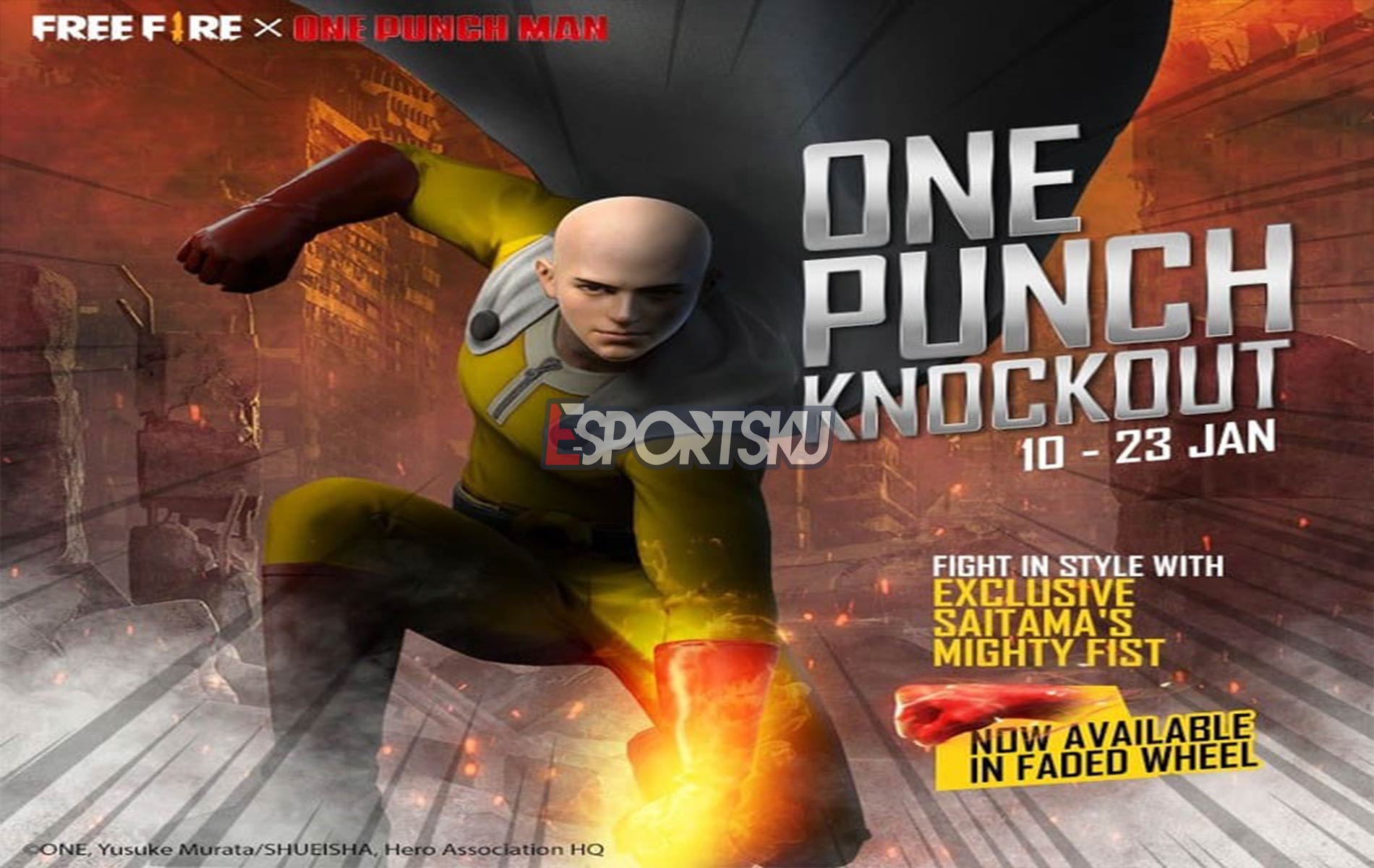 Inilah Harga Skin Mighty Fist Epic Free Fire (FF), Kekuatan Saitama ...