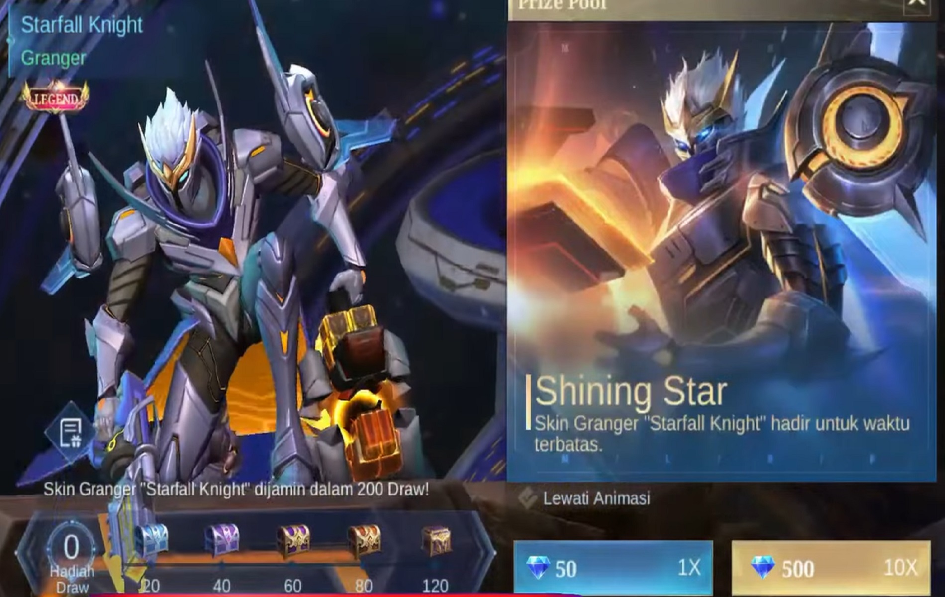 Random Chest Skin Event Shining Star Mobile Legends (ML) - Esports