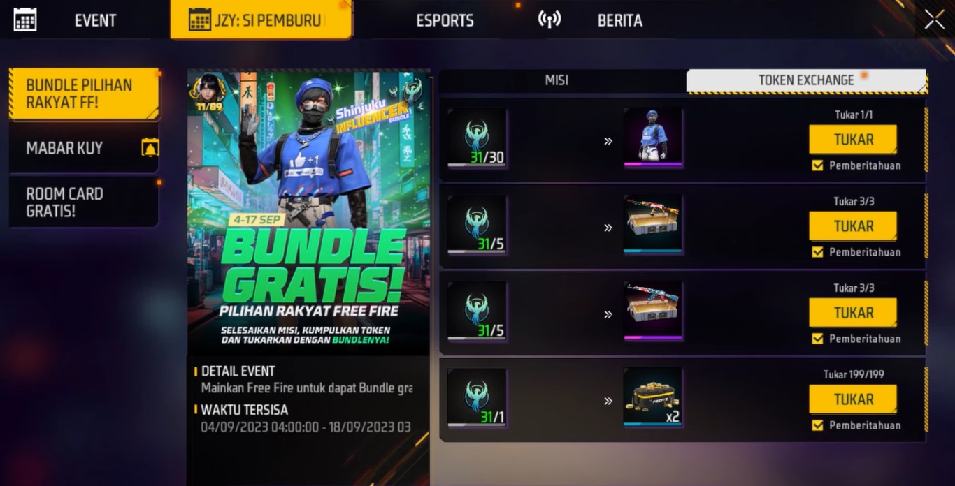Ada Trik Bundle Shinjuku Influencer Free Fire (FF)? – Esportsku