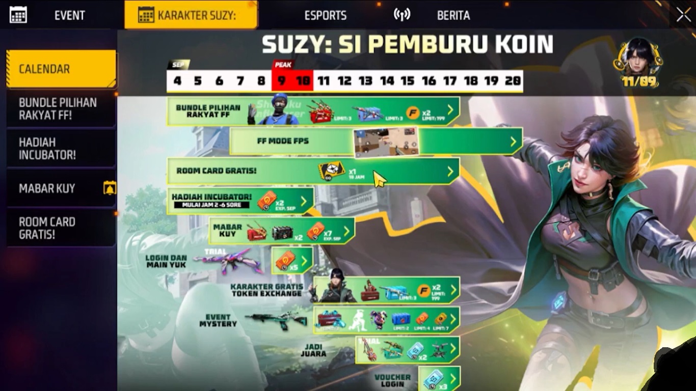 Tanggal Rilis Karakter Suzy Pemburu Koin Free Fire (FF) – Esportsku