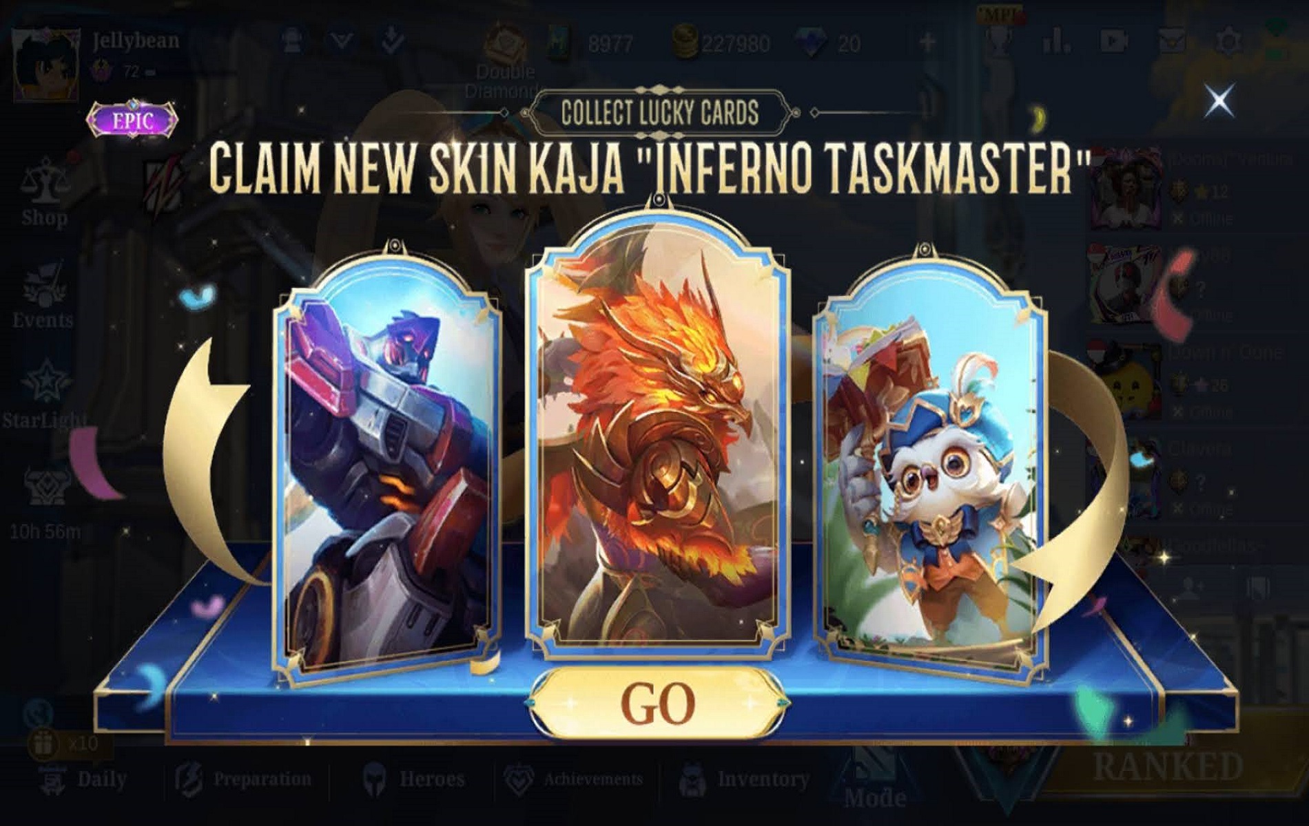 Drop Rate Lucky Flip Kaja Inferno Taskmaster Mobile Legends (ML) – Esportsku