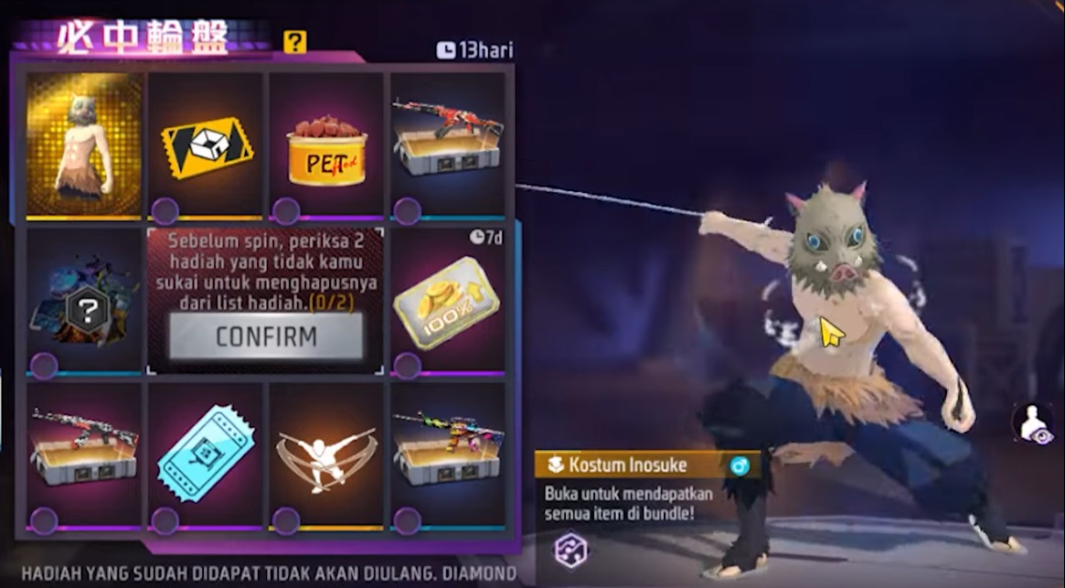 When the Inosuke Demon Slayer Bundle will arrive at Free Fire (FF ...