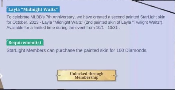 Skin Layla Twilight Waltz Cuma 100 Diamond Mobile Legends (ML)? – Esportsku