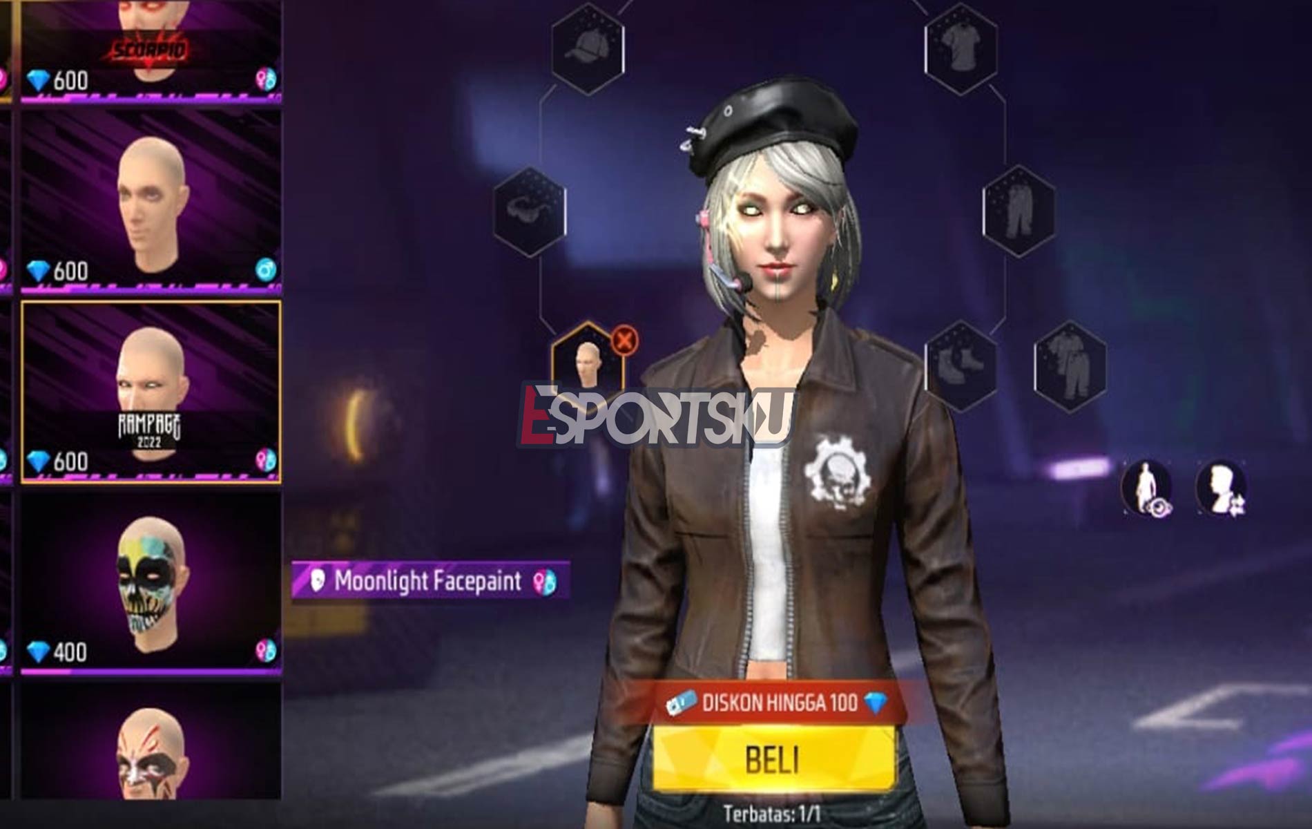 5 Cara Dapatkan Facepaint Moonlight Free Fire (FF) – Esportsku
