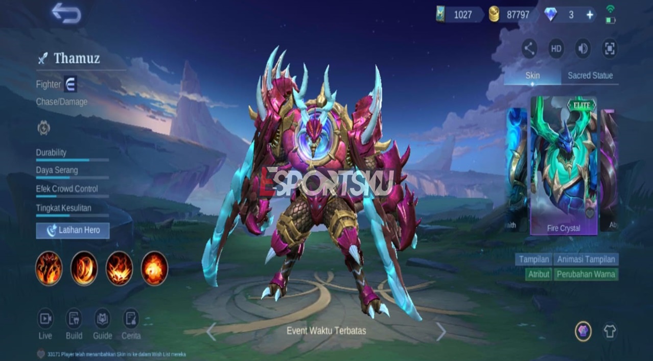 5 Cara Dapatkan Painted Skin Thamuz Fire Crystal Mobile Legends (ML ...