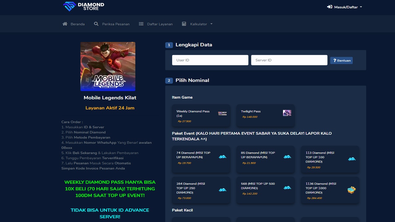 Top Up ML Kilat di StoreDiamond, Gini Caranya! – Esportsku