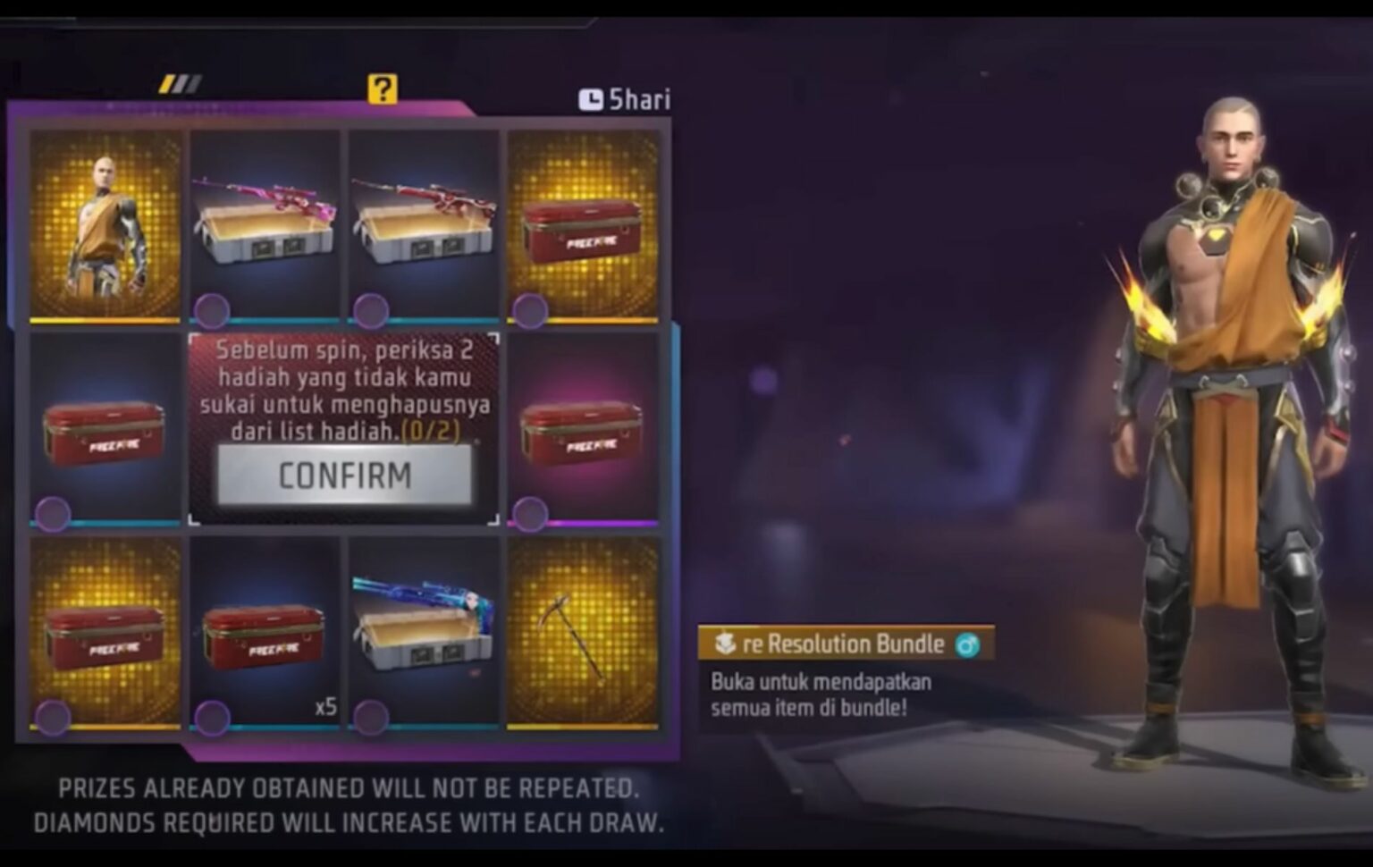 Ada Trik Spin Bundle Bare Resolution Free Fire (FF)? – Esportsku