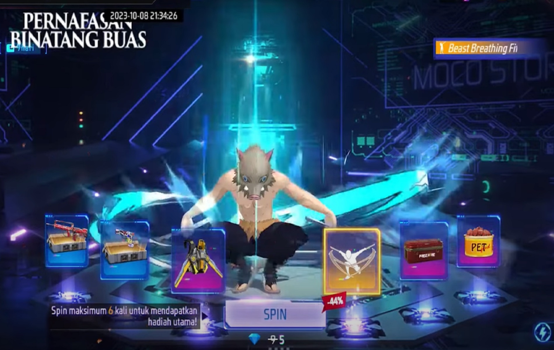 Is there a Spin Trick for Emote Beast Breathing Inosuke Free Fire (FF ...