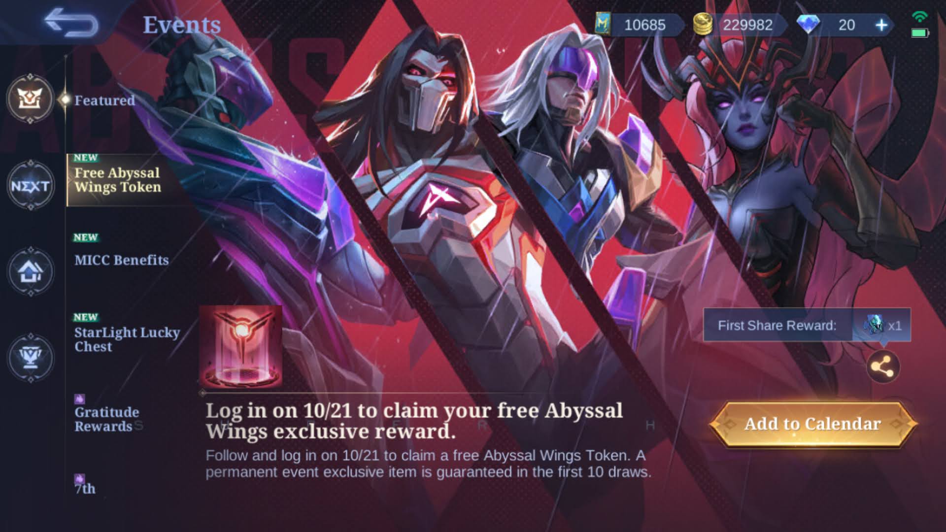Ada Preorder Token Gratis Abyssal Wings Mobile Legends (ML)? – Esportsku