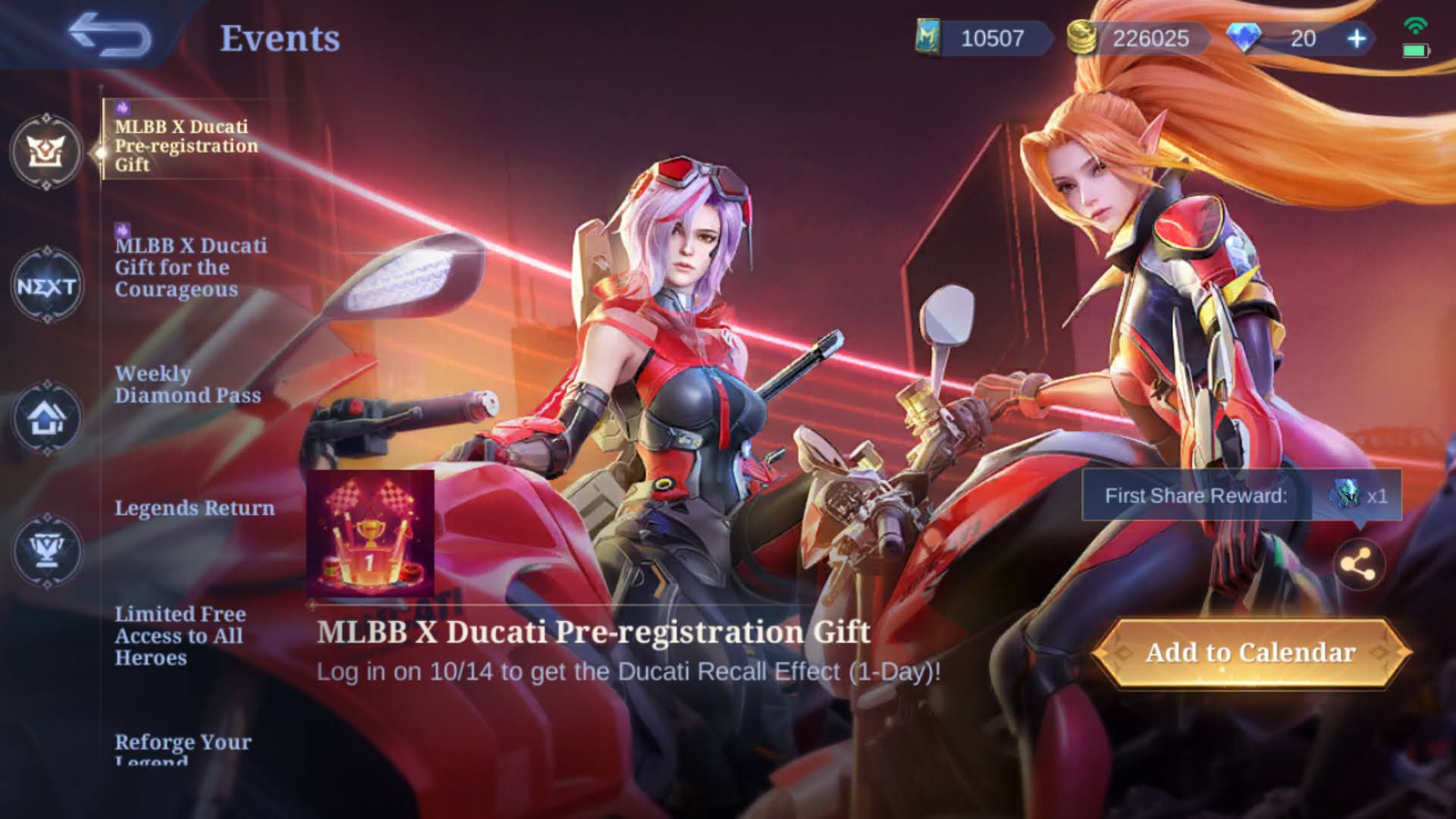 Ada Preorder Token Gratis Ducati Mobile Legends (ML)? – Esportsku