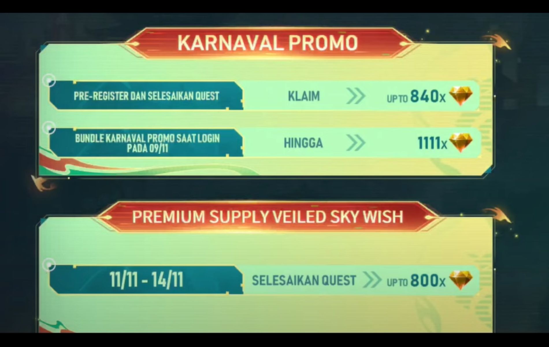 Maximum Yellow Diamond Promo Carnival 2023 Mobile Legends (ML) - Esports