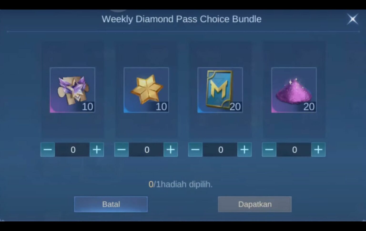 Update Weekly Diamond Pass Choice Bundle Mobile Legends (ML) – Esportsku