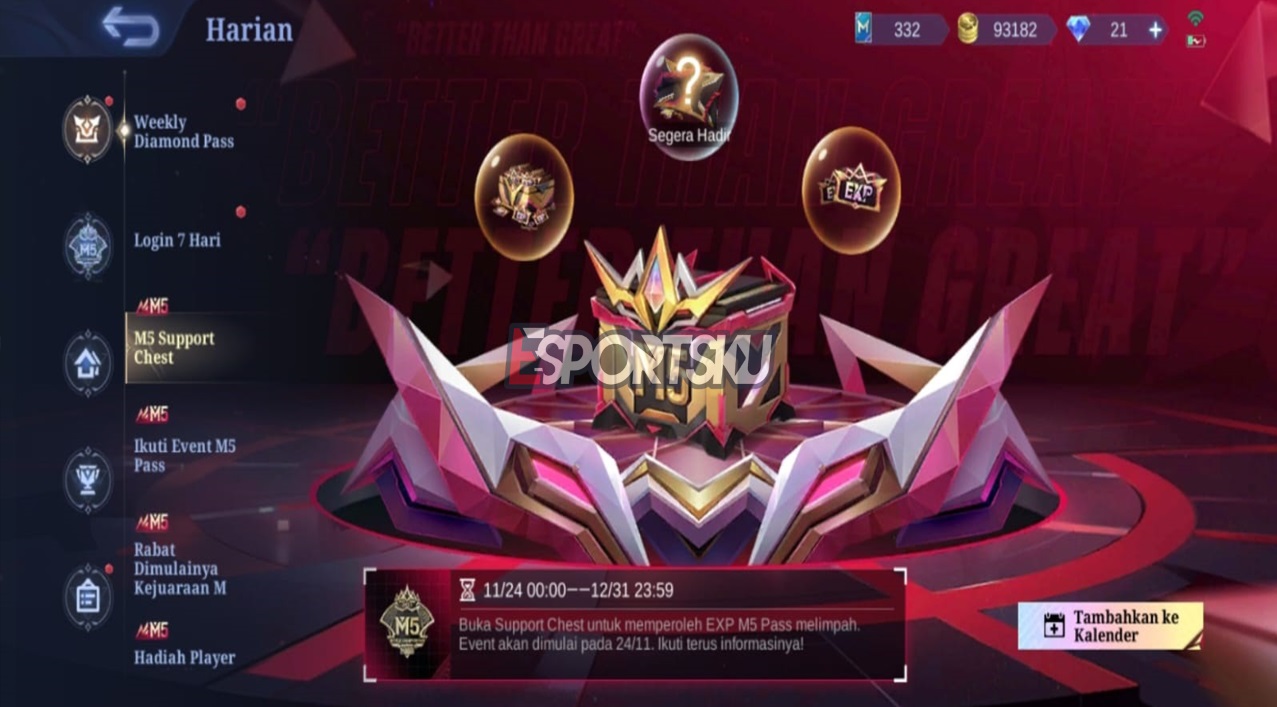 Drop Rate M5 Support Chest Mobile Legends (ML) – Esportsku
