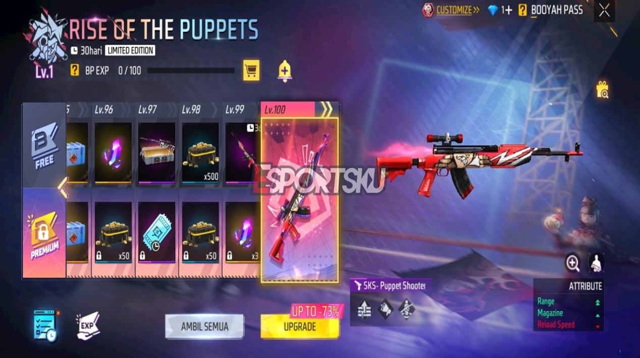Tips Klaim Skin SKS Puppet Shooter Booyah Pass Free Fire (FF) – Esportsku