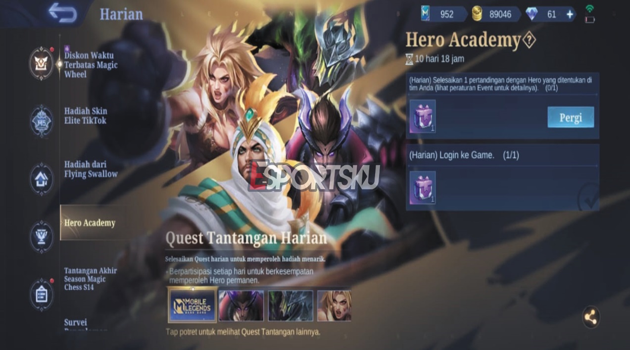 Event Hero Academy Mobile Legends (ML), Bisa Dapat Hero Gratis! – Esportsku