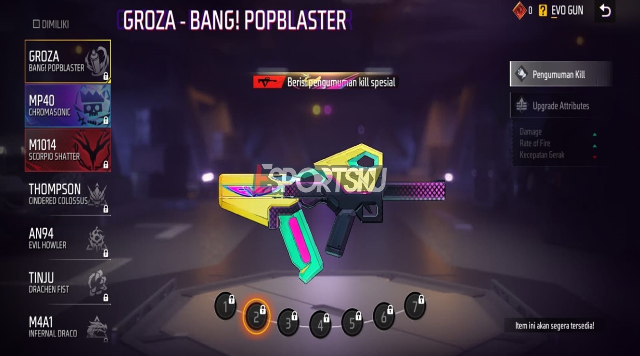 7 Level Evolution Gun Groza FF, Bang Popblaster Free Fire! – Esportsku